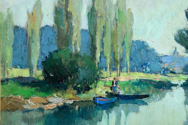 Georges Charles Robin - Bords du Loing pres de Fontenay - River in ...