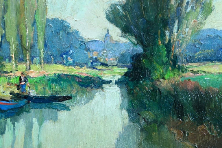 Georges Charles Robin - Bords du Loing pres de Fontenay - River in ...