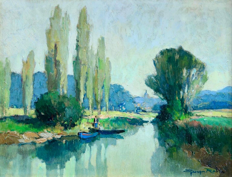 Georges Charles Robin - Bords du Loing pres de Fontenay - River in ...