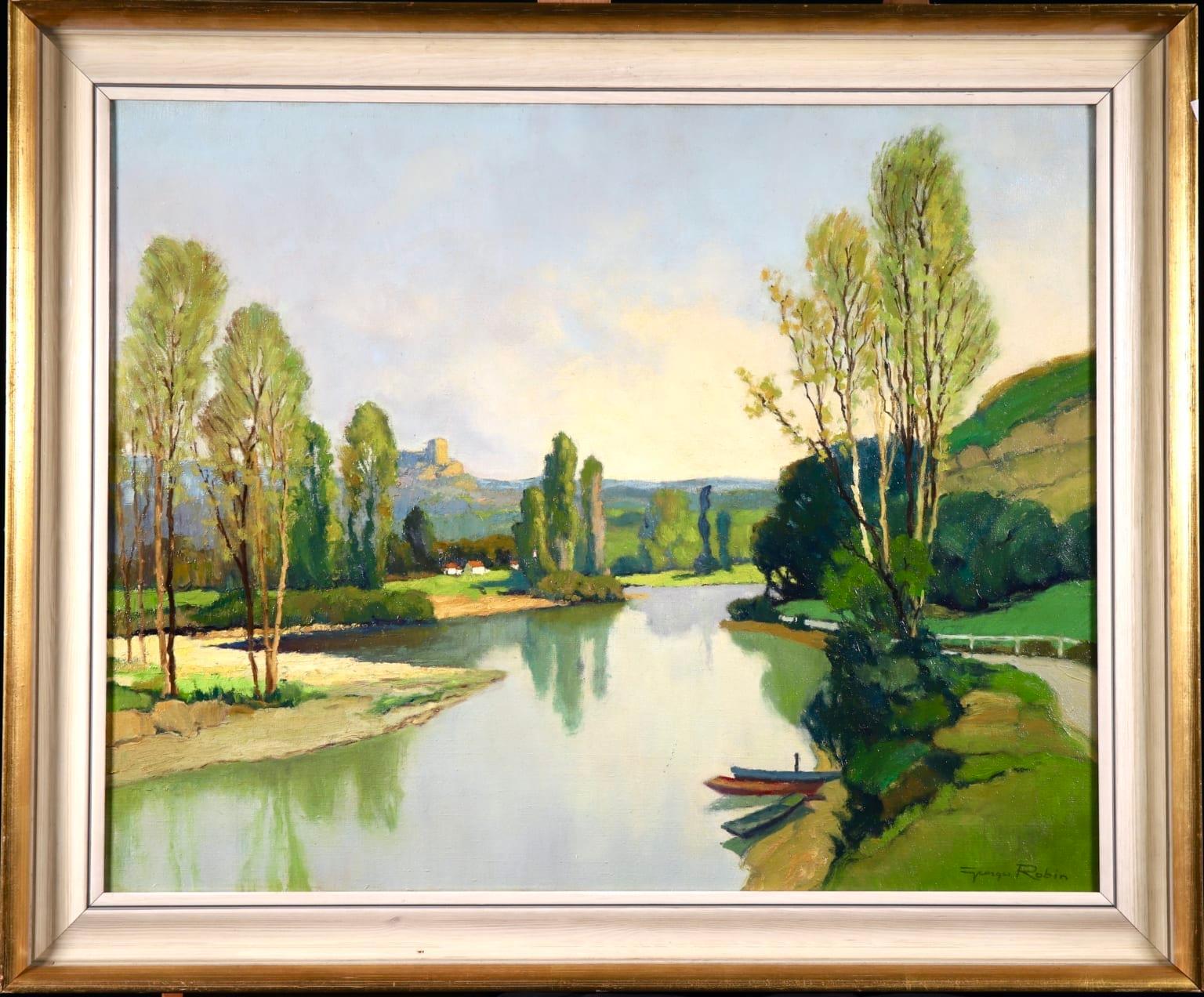 Georges Charles Robin - Dordogne River - Post Impressionist Oil ...