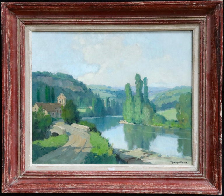 Georges Charles Robin - L'Aveyron a Montrozier - 20th Century Oil ...