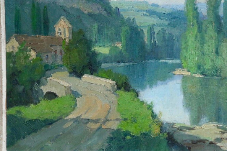 Georges Charles Robin - L'Aveyron a Montrozier - 20th Century Oil ...