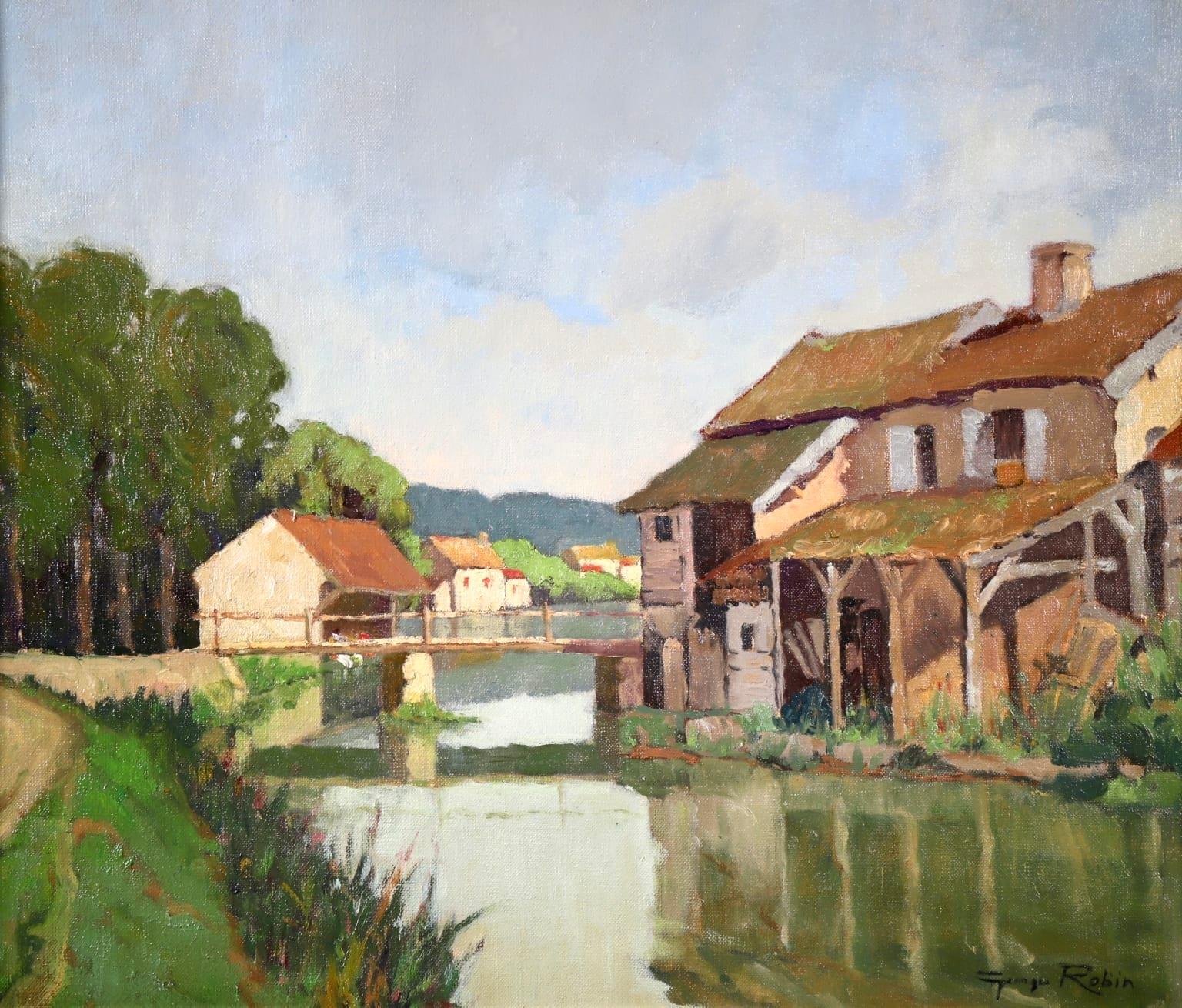 Georges Charles Robin - Bords du Loing pres de Fontenay - River in ...