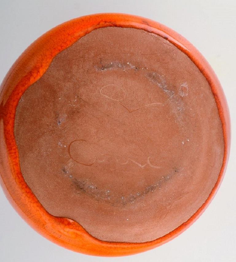 Georges Jouve School, Vase in Glazed Ceramics, Beautiful Orange Running ...