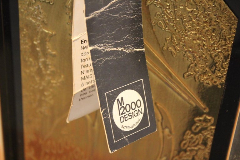 Georges Mathias Signed 23-Carat Gold-Plated Handmade Etched Table Lamp ...