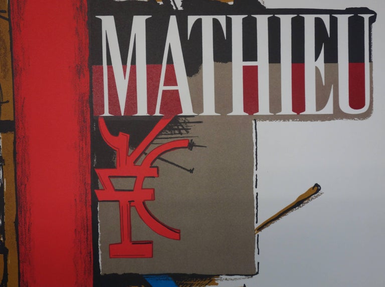 Georges Mathieu - Abstract Symbols - original lithograph - Mourlot 1965 ...