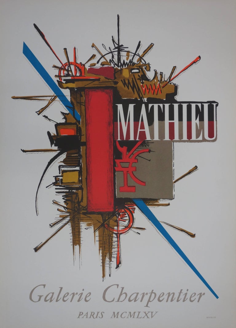 Georges Mathieu - Abstract Symbols - original lithograph - Mourlot 1965 ...