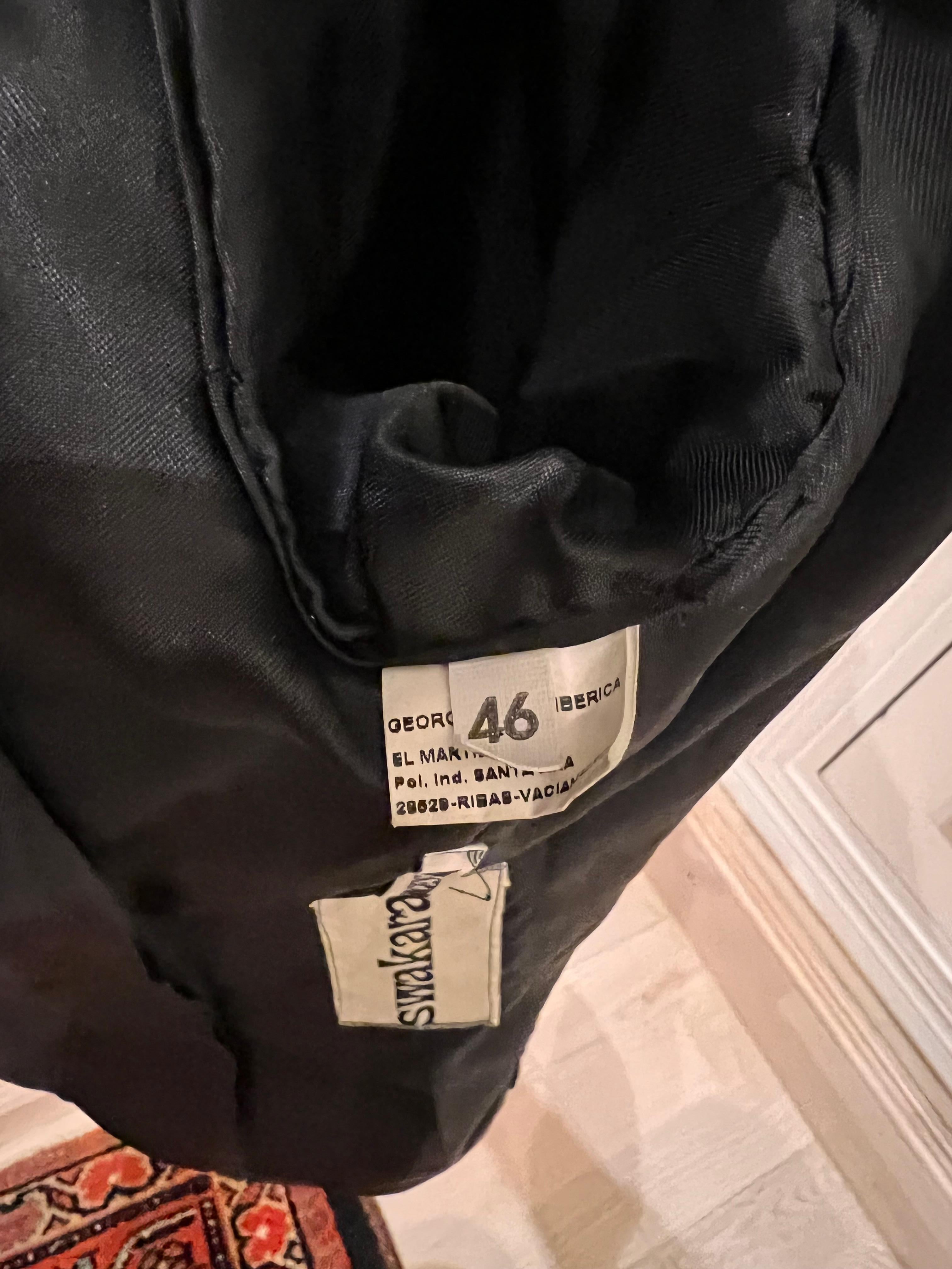 Georges Rech Black Persian Lamb Astrakhan Coat and fox collar Swakara ...