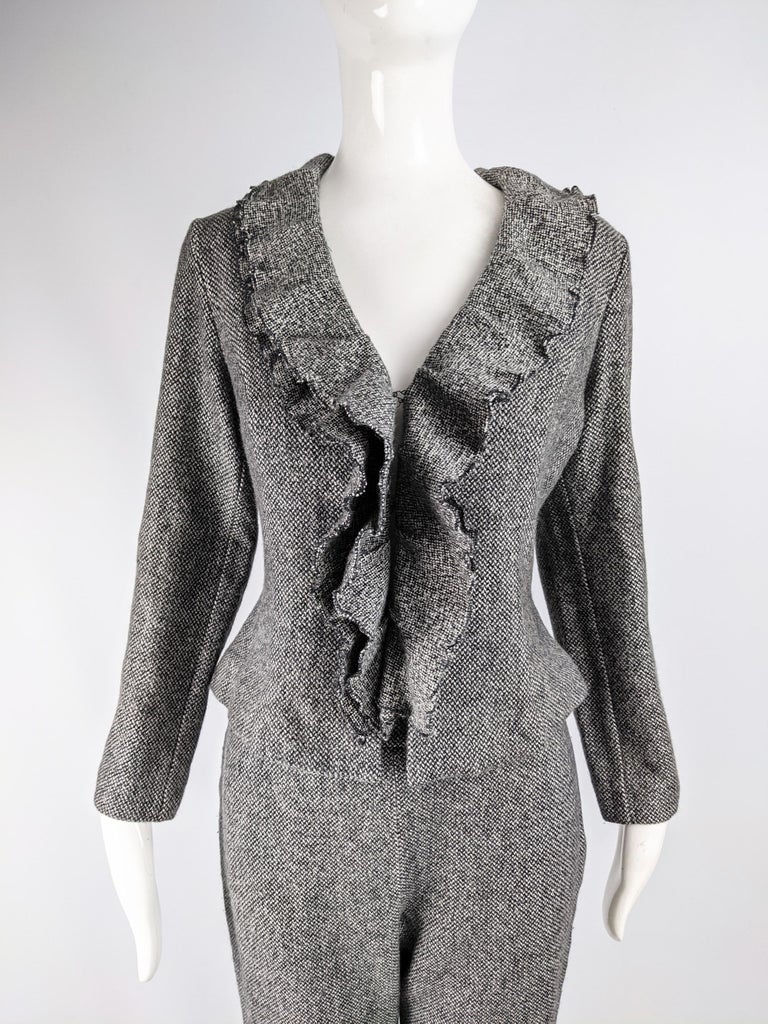 Georges Rech Womens Vintage Ruffled Wool Flared Pant Suit For Sale at ...