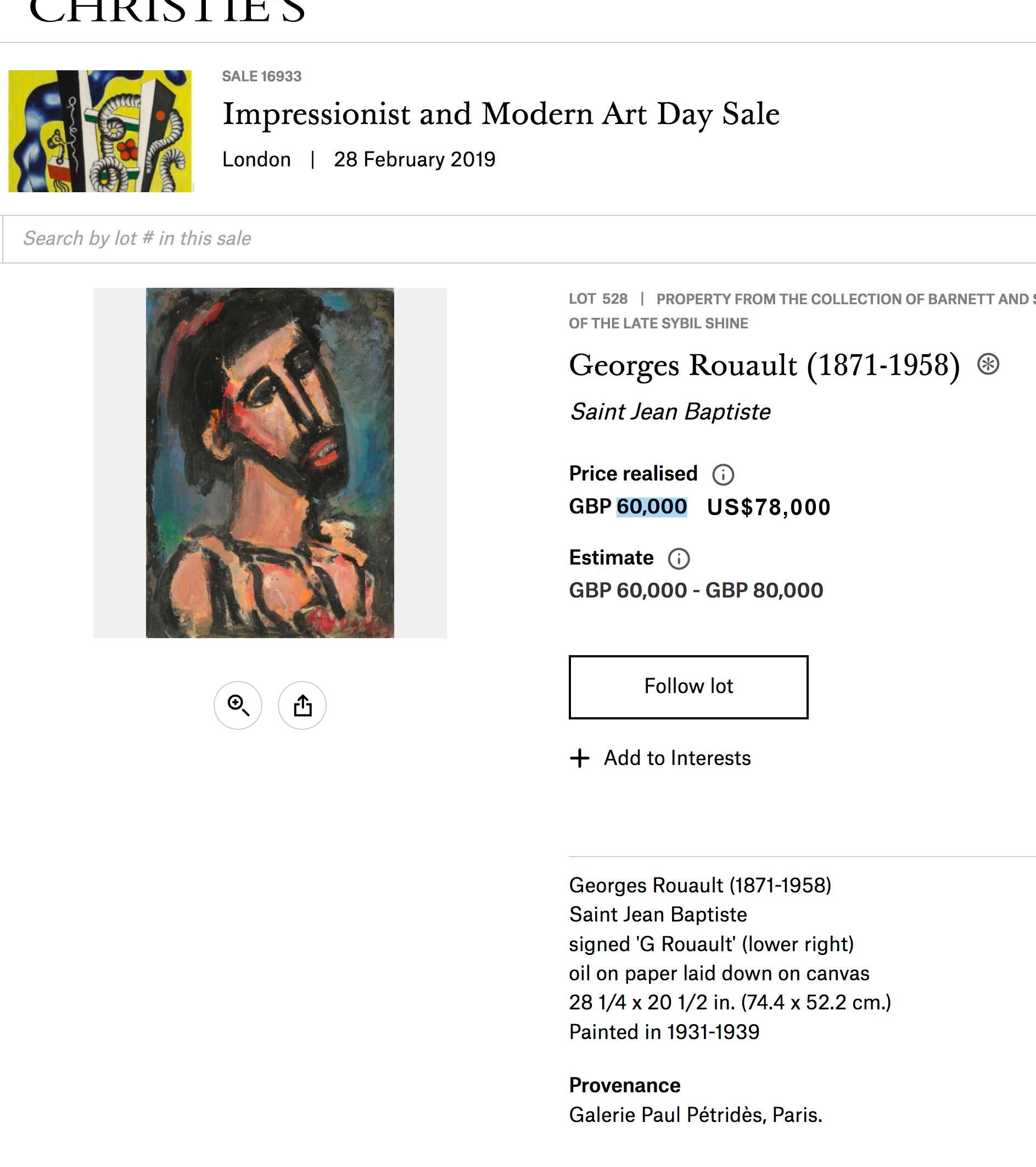 Georges Rouault - Crucifixion: from the The Lewisohn Collection at ...