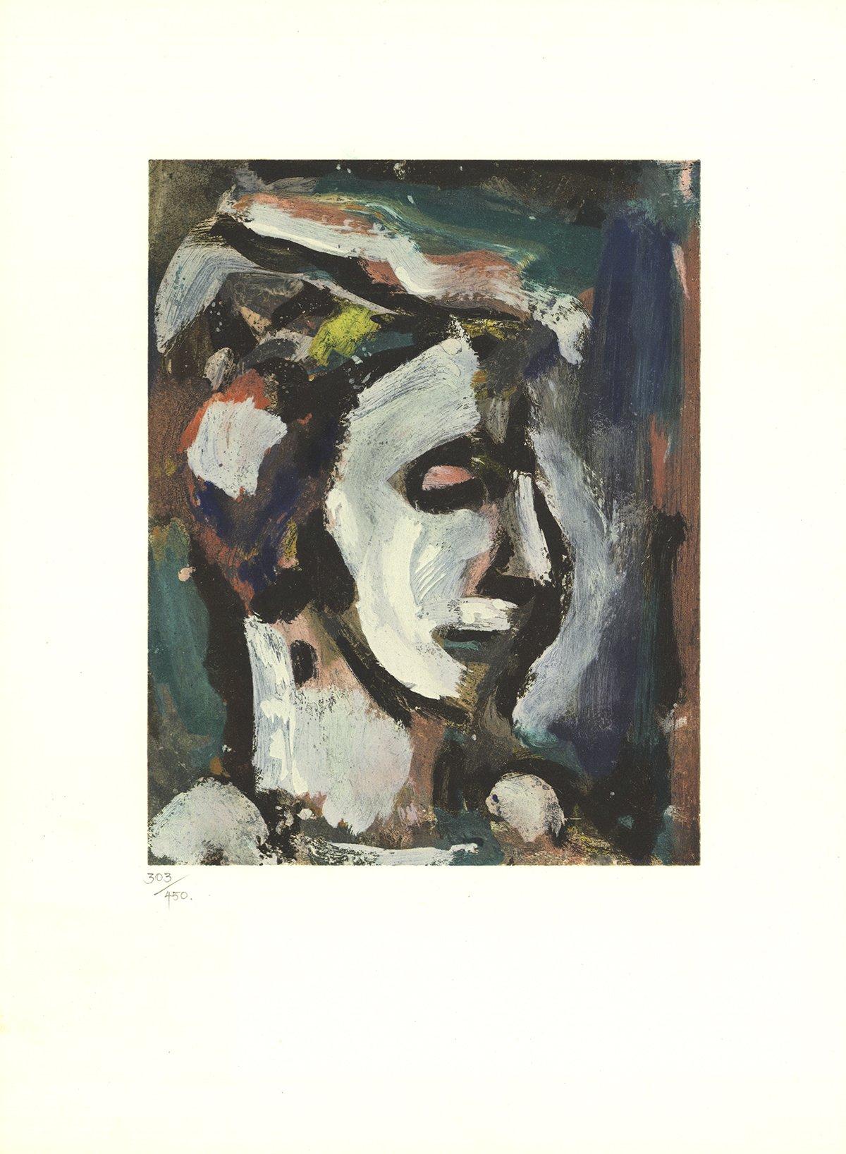 1950s Georges Rouault Woodcut Clown Assis For Sale at 1stDibs