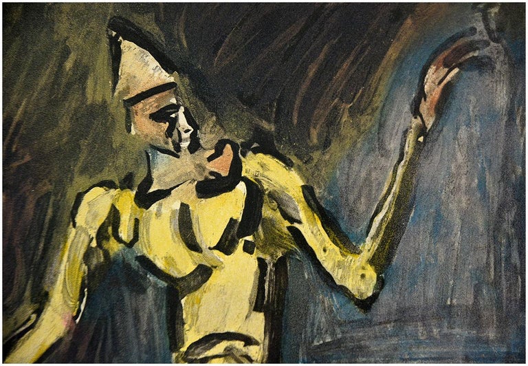Georges Rouault - Georges Rouault Le Clown Jaune Color Etching Portrait ...