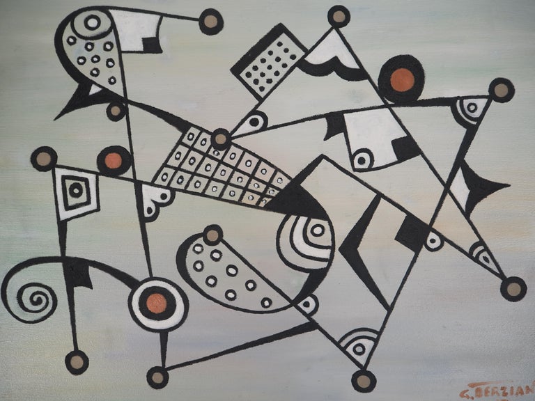 Georges Terzian - Imagine (Abstract Composition) - Original oil on ...