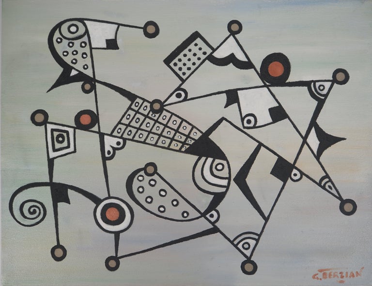 Georges Terzian - Imagine (Abstract Composition) - Original oil on ...