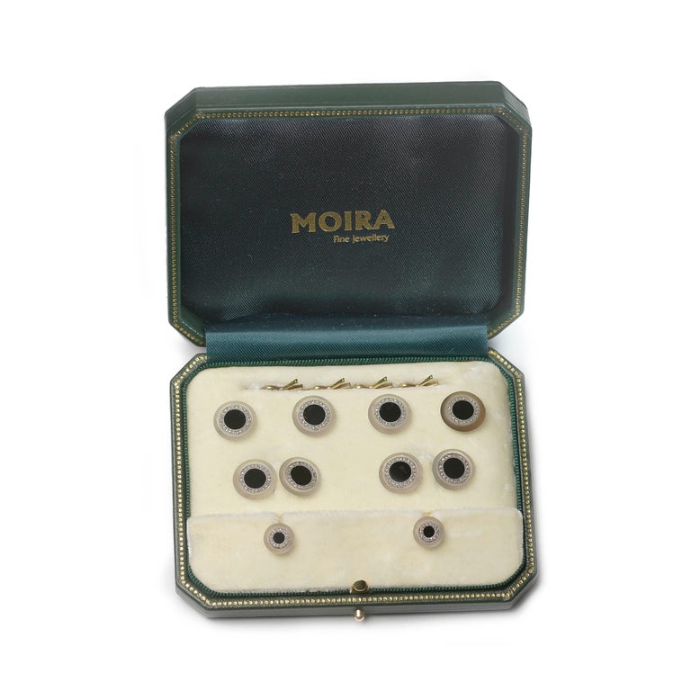 Georges Thibault French Art Deco Onyx, Diamond, Rock Crystal Dress-Set ...