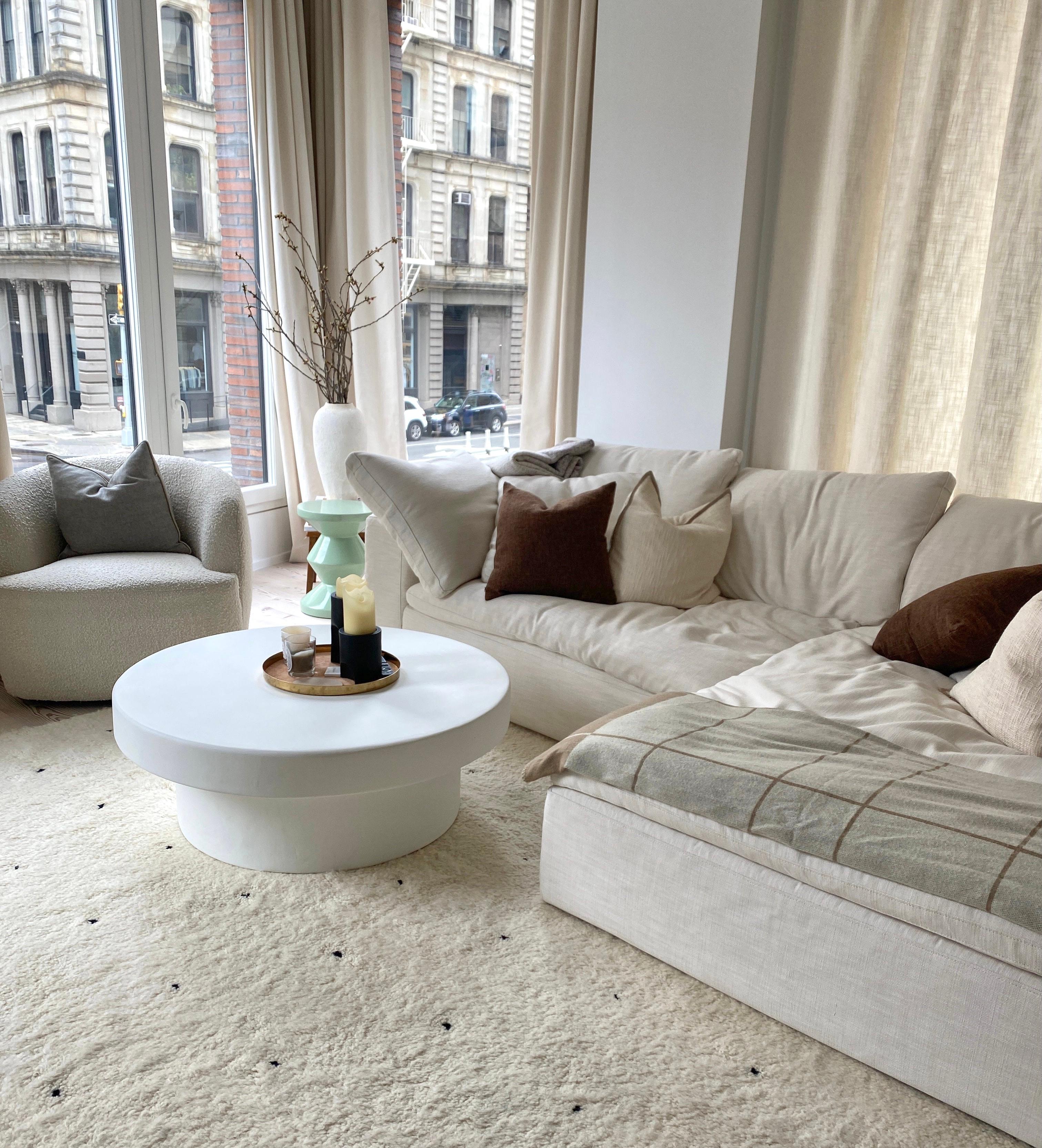 georgia handmade round plaster coffee table by öken house studios For ...