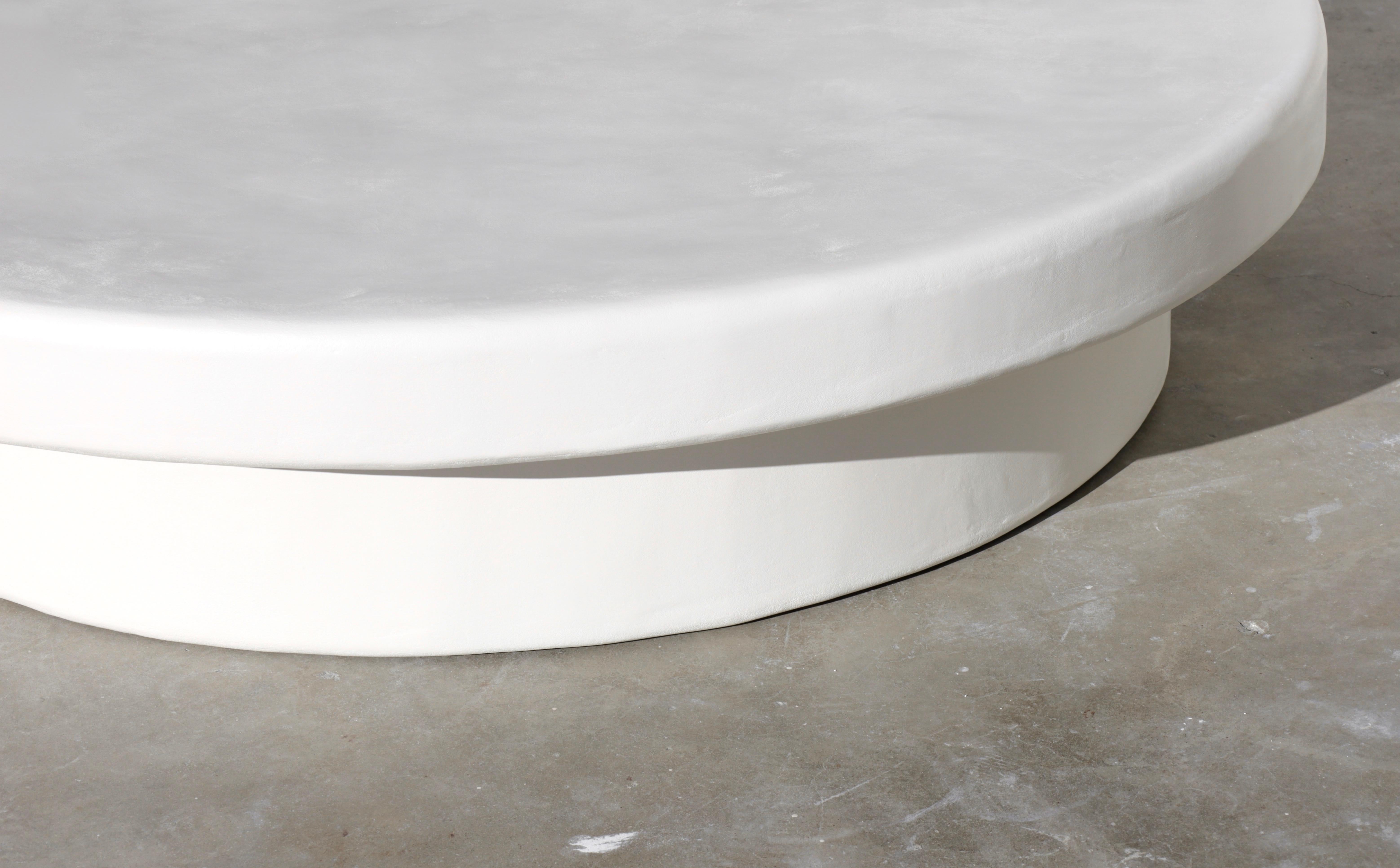 georgia 60" round plaster coffee table in bone by öken house studios ...