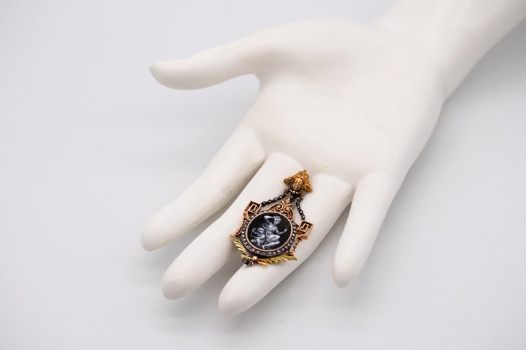 Georgian 1820 Allegory Beauty Grisaille Enamel Necklace 18Kt Gold And ...