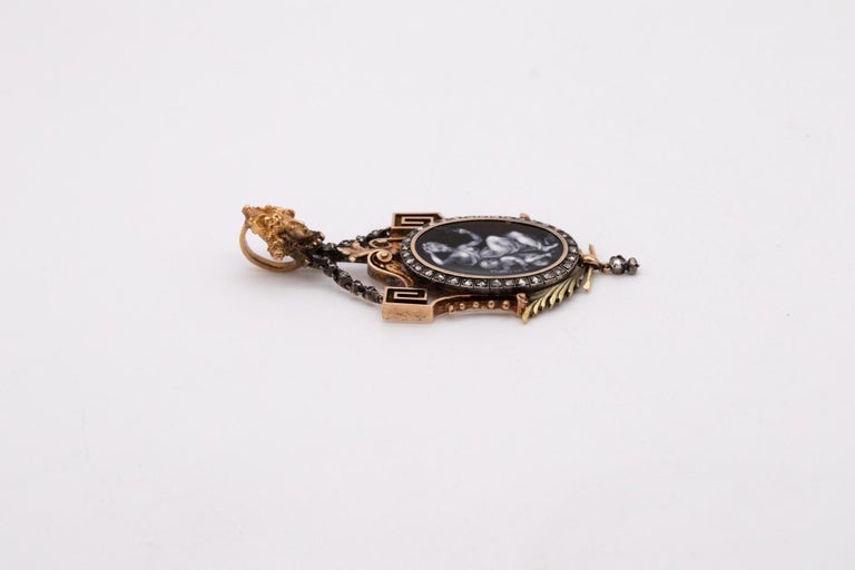 Georgian 1820 Allegory Beauty Grisaille Enamel Necklace 18Kt Gold And ...