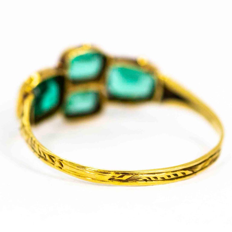 Georgian 9 Carat Gold Green Paste Ring at 1stDibs