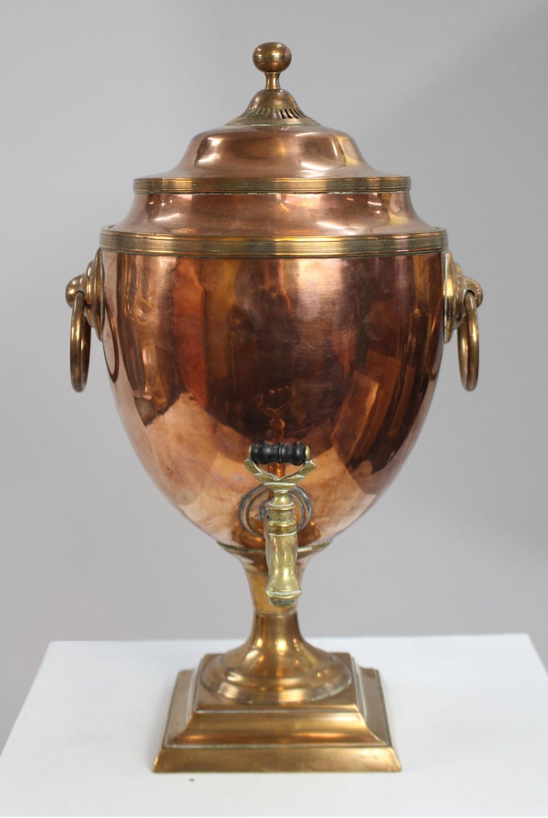 Georgian Adam Style Copper and Brass Samovar For Sale at 1stDibs