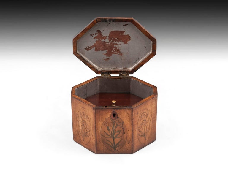 Georgian Antique Octagonal Sycamore Tea Caddy 18th Century For Sale at ...