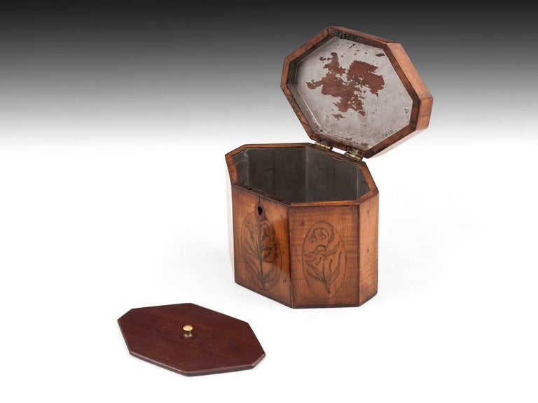 Georgian Antique Octagonal Sycamore Tea Caddy 18th Century For Sale at ...