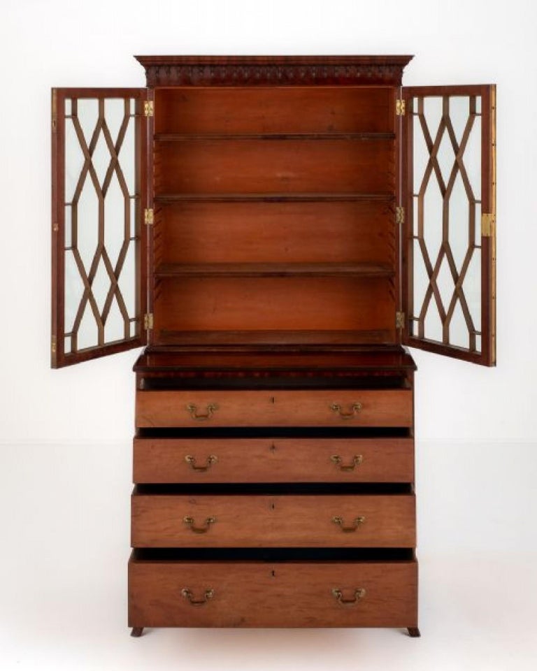 Georgian Bookcase Mahogany Library Cabinet Period For Sale at 1stDibs