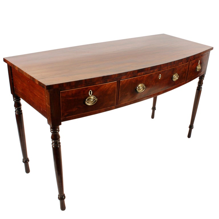 Georgian Bow Front Side Table For Sale at 1stDibs