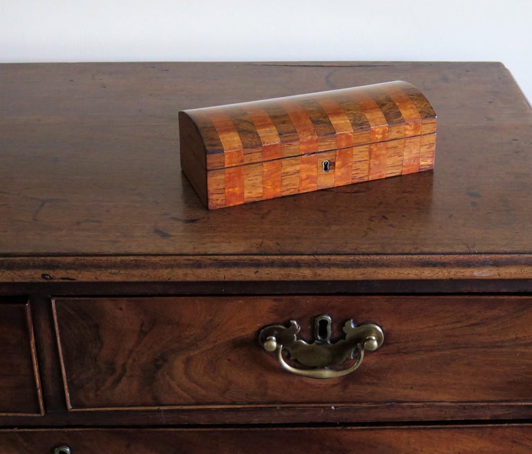 Georgian Box with Domed Lid Cross Banded hardwood, circa 1810 at 1stDibs