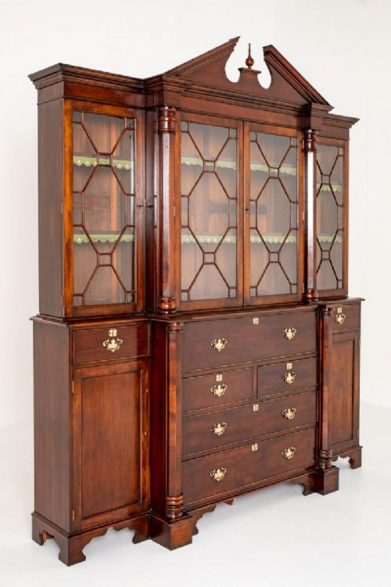 Georgian Breakfront Bookcase Mahogany Revival, 1880 For Sale at 1stDibs