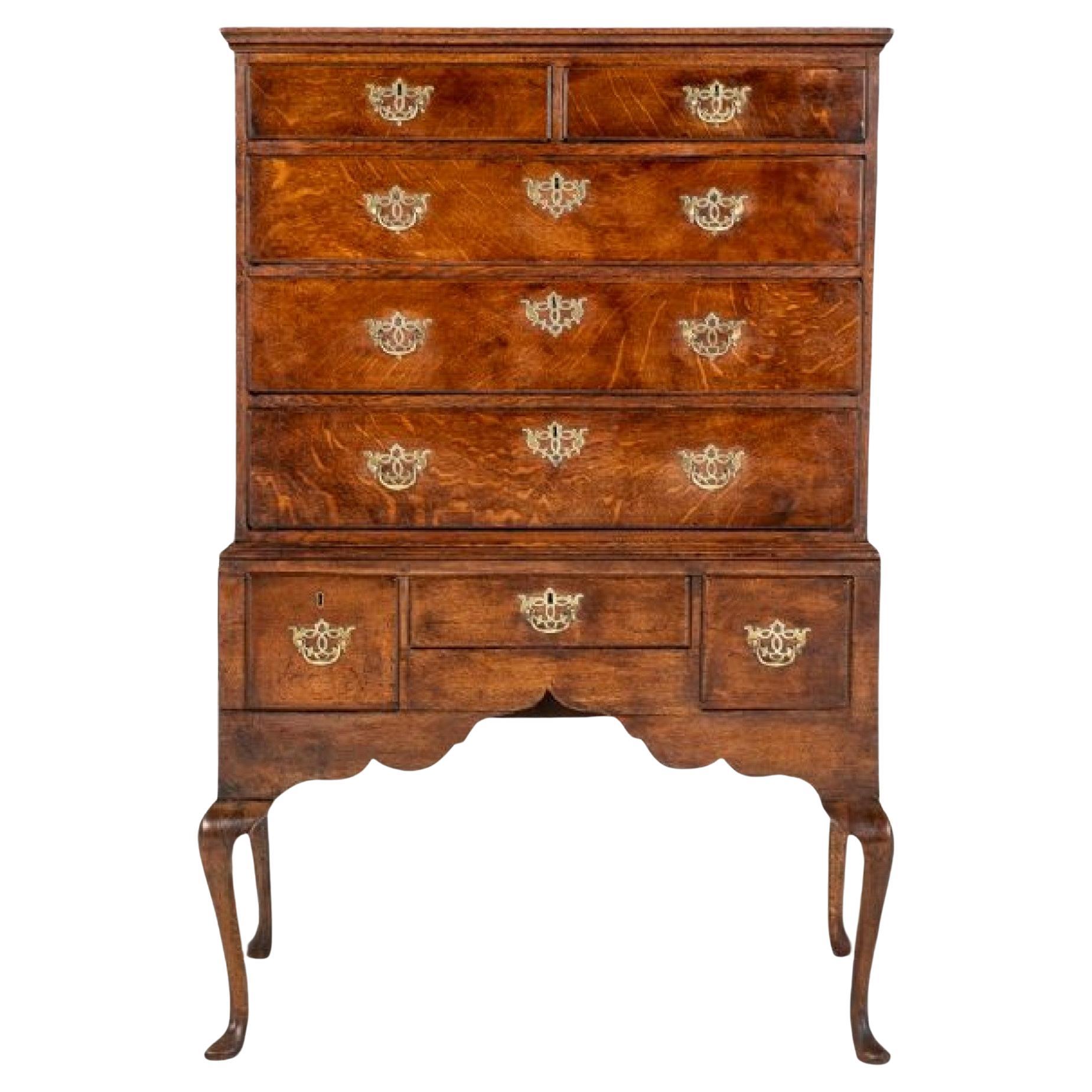 Georgian Chest on Stand Oak Period Antique For Sale at 1stDibs