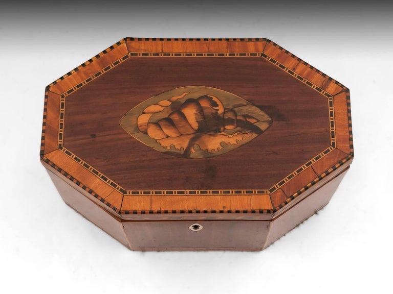 Georgian Conch Shell Inlaid Octagonal Tea Caddy For Sale at 1stDibs