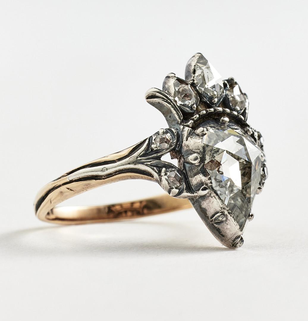 Georgian crowned diamond heart ring from turn of the century 18th/19th ...