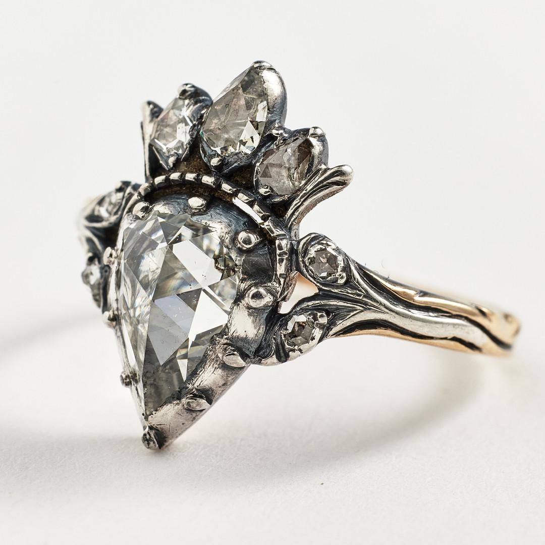 Georgian crowned diamond heart ring from turn of the century 18th/19th ...