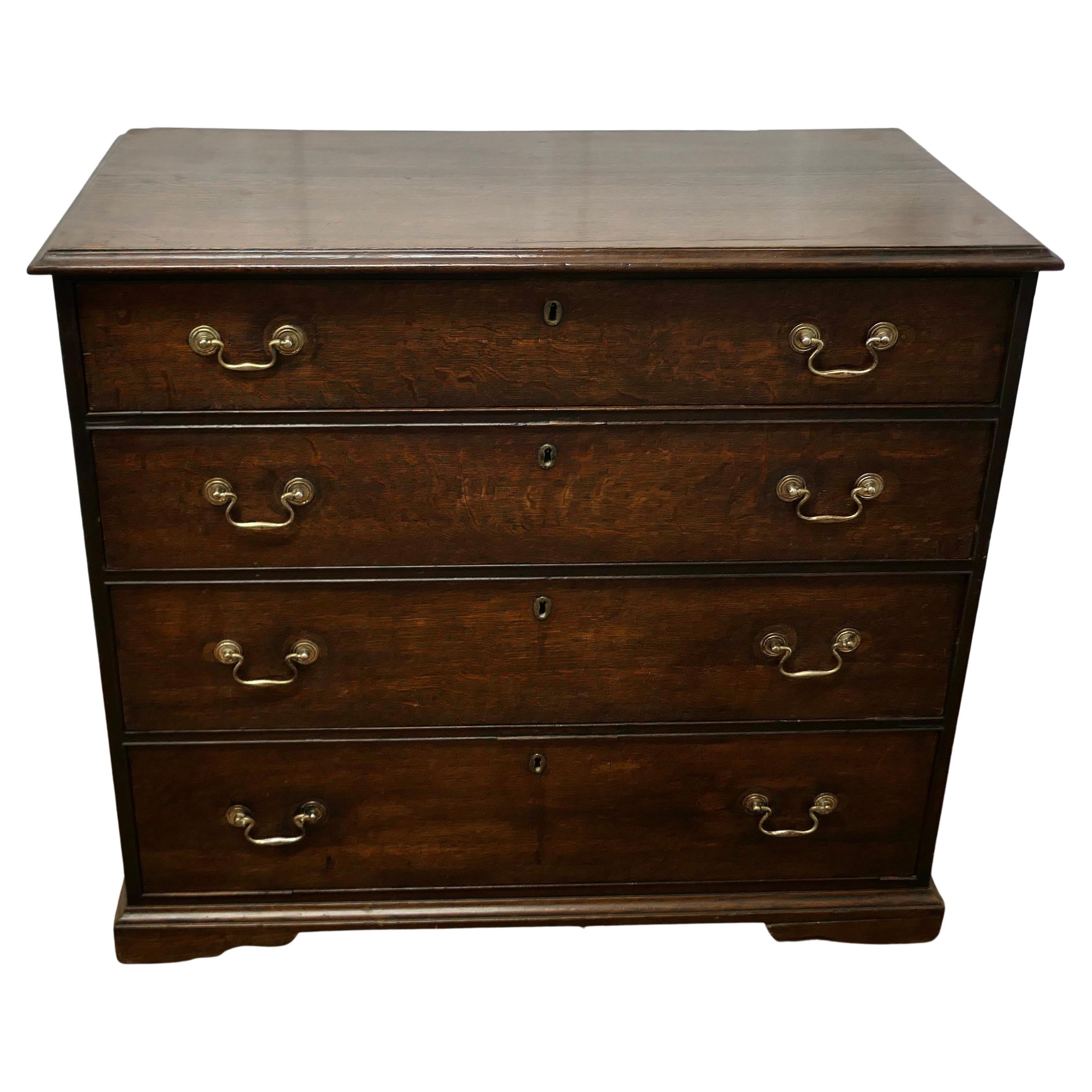 Georgian Dark Oak Chest of Drawers For Sale at 1stDibs