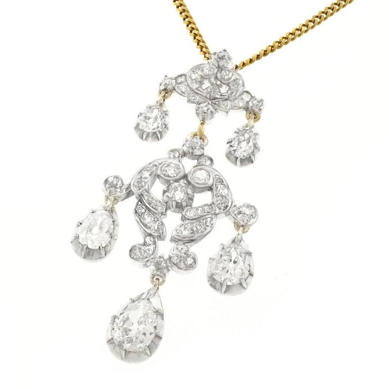 Georgian Diamond Set Silver Topped Gold Pendant For Sale at 1stDibs