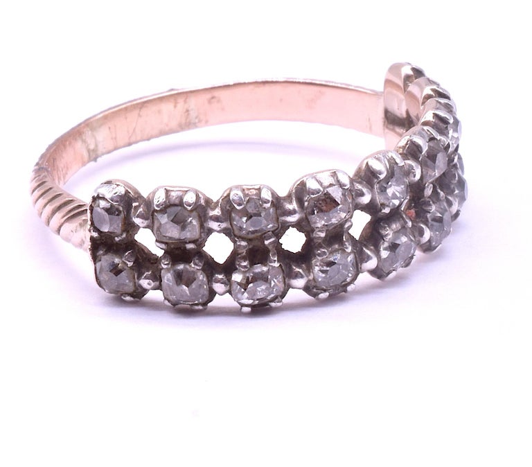 Georgian Double-Row Diamond Half Hoop Ring at 1stDibs | georgian half ...