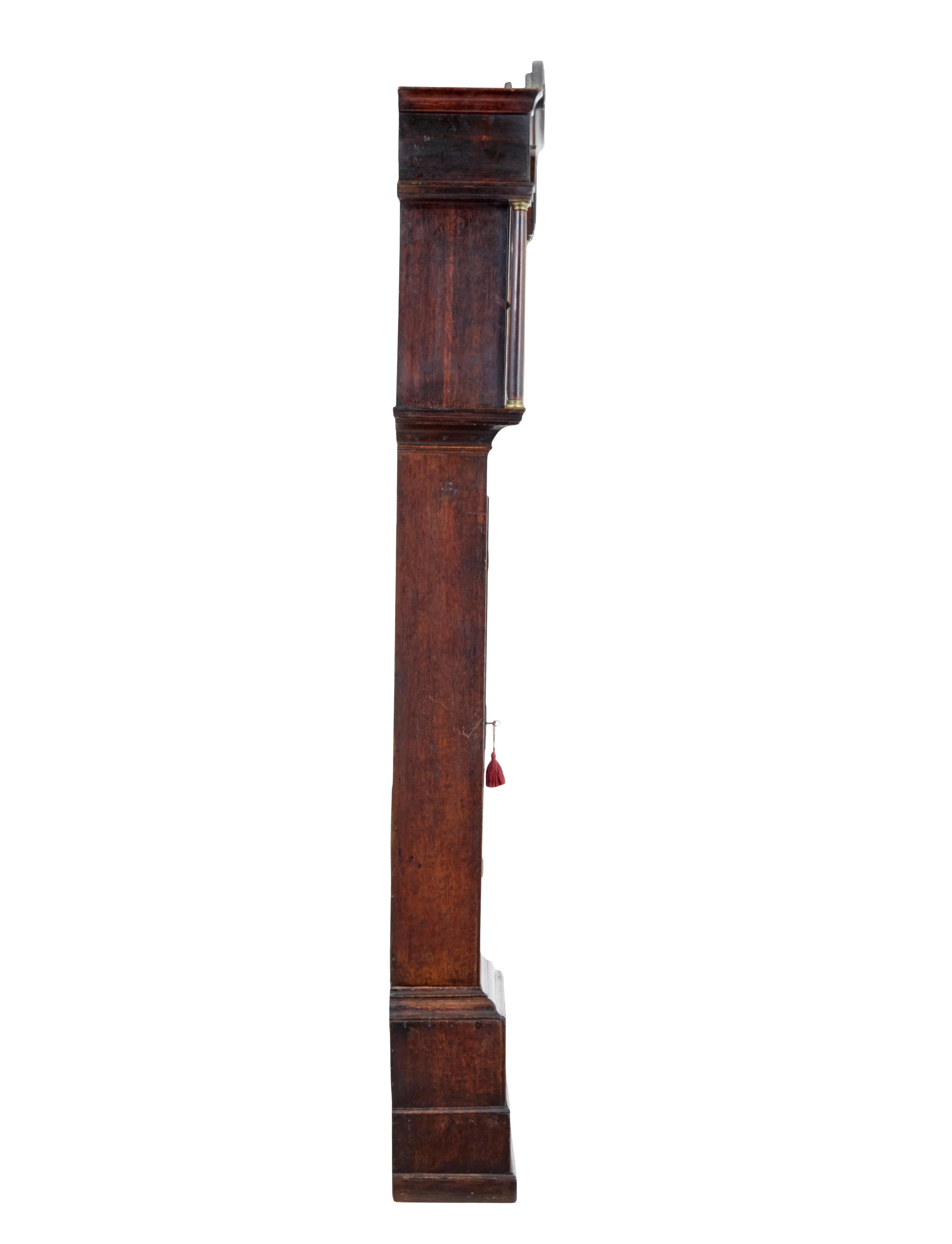 Georgian early 19th century oak long case clock For Sale at 1stDibs