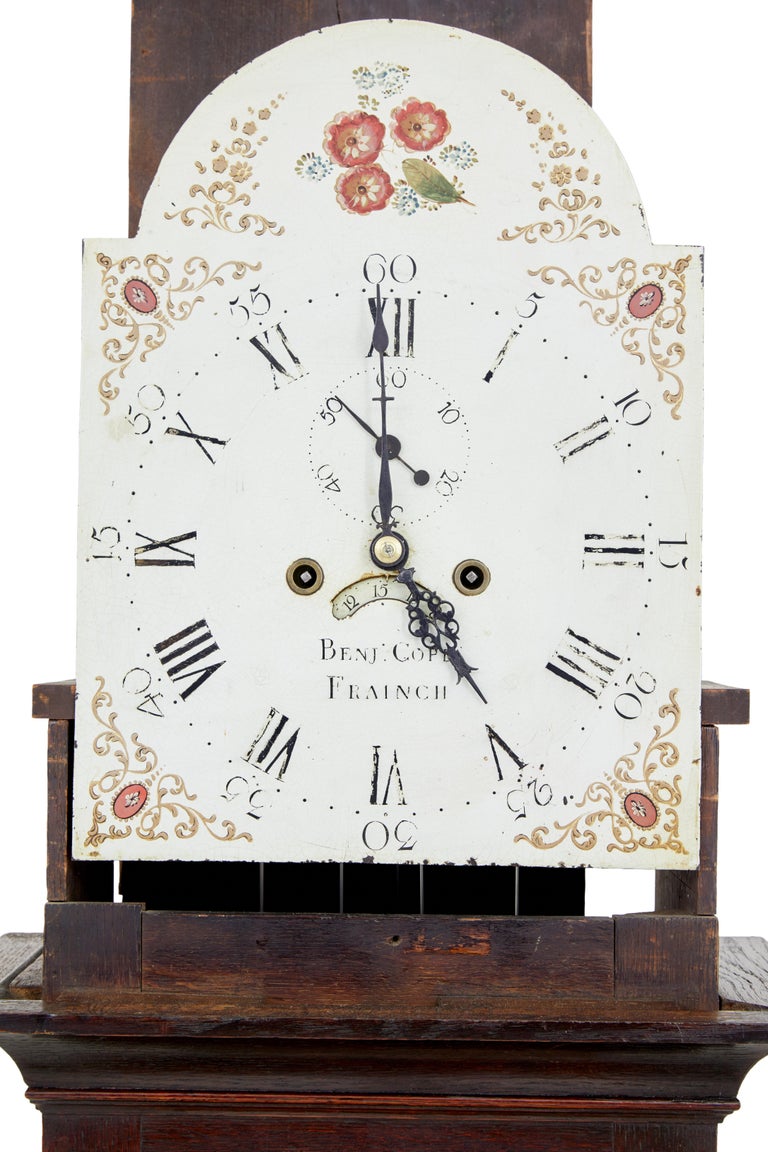 Georgian early 19th century oak long case clock For Sale at 1stDibs