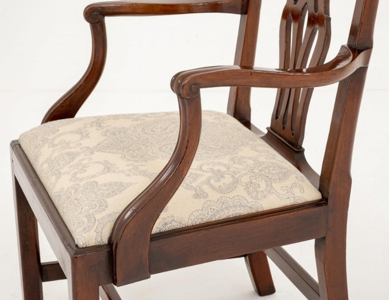 Georgian Elbow Chair Mahogany Arm, 1860 For Sale at 1stDibs