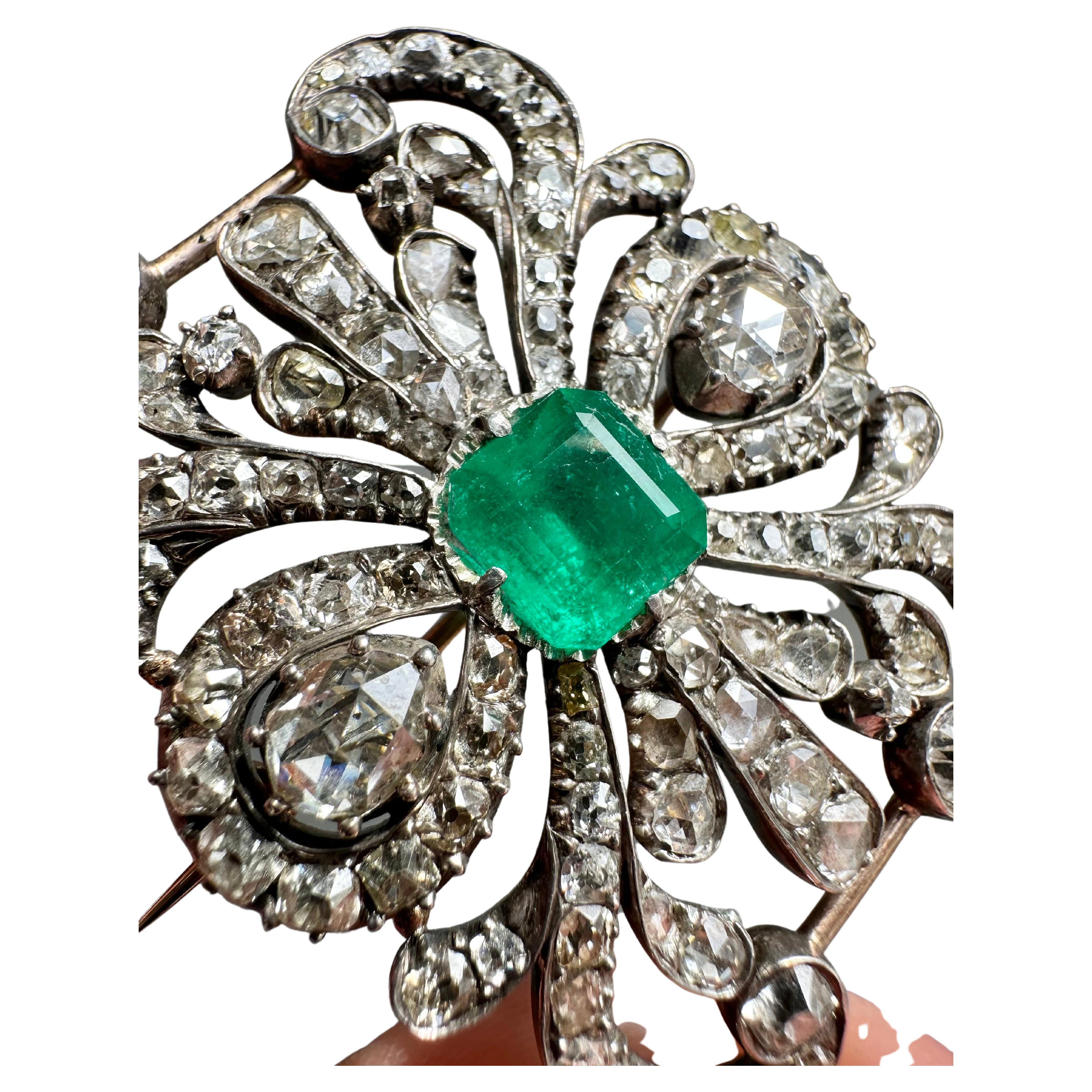 1740s Georgian Diamond Brooch For Sale at 1stDibs