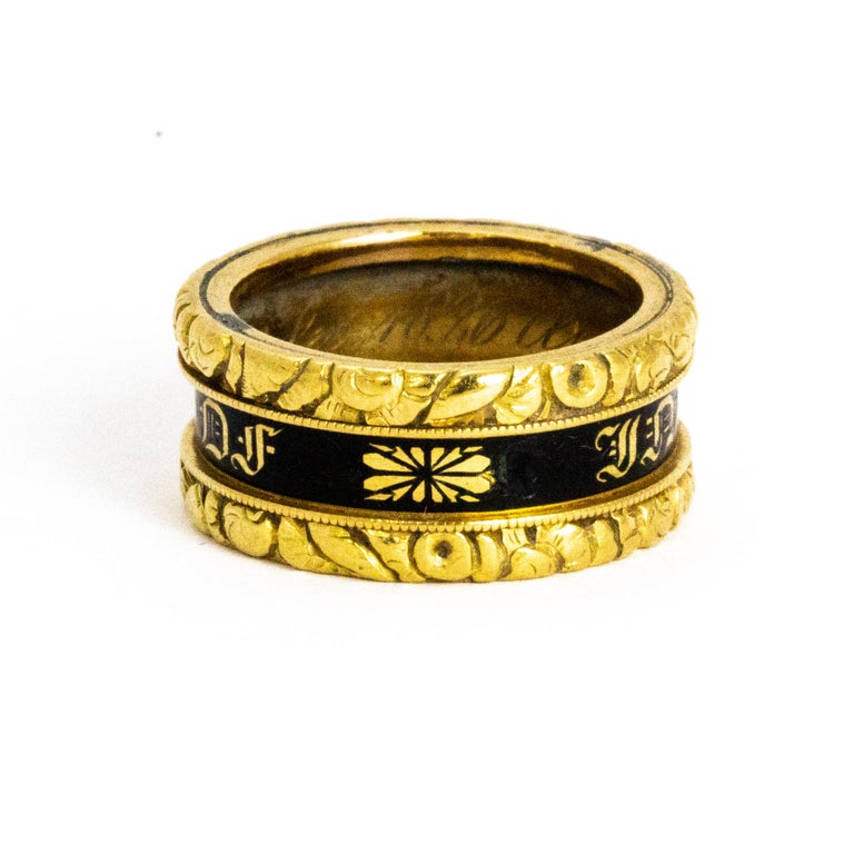Georgian Enamel and 18 Carat Gold Mourning Band at 1stDibs