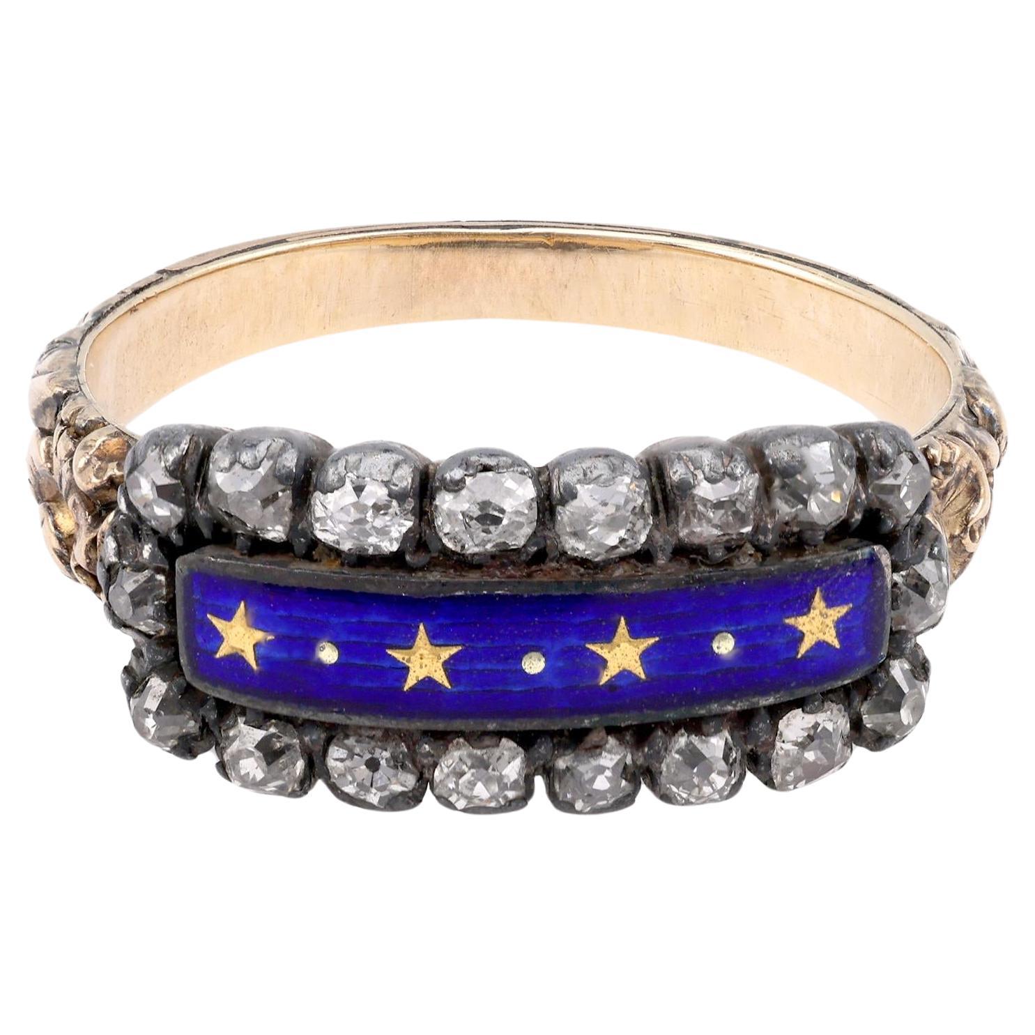 Gold Renaissance Diamond and Enamel Ring at 1stDibs | renaissance rings ...