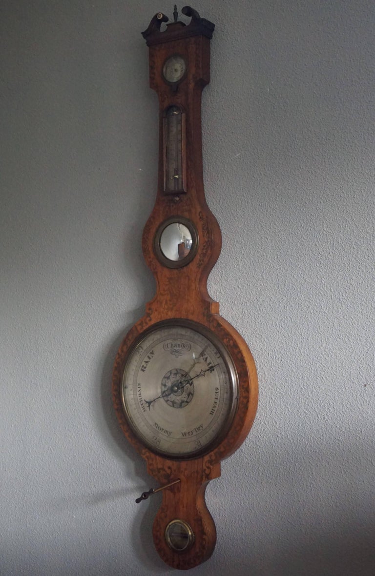 Georgian English Rosewood Wheel Barometer and Thermometer, circa 1800 ...