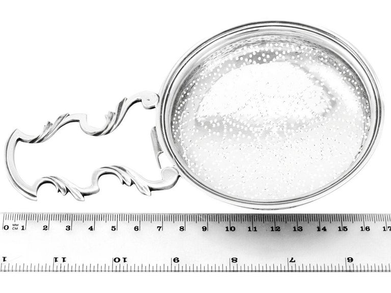 Georgian English Sterling Silver Lemon Strainer For Sale at 1stDibs