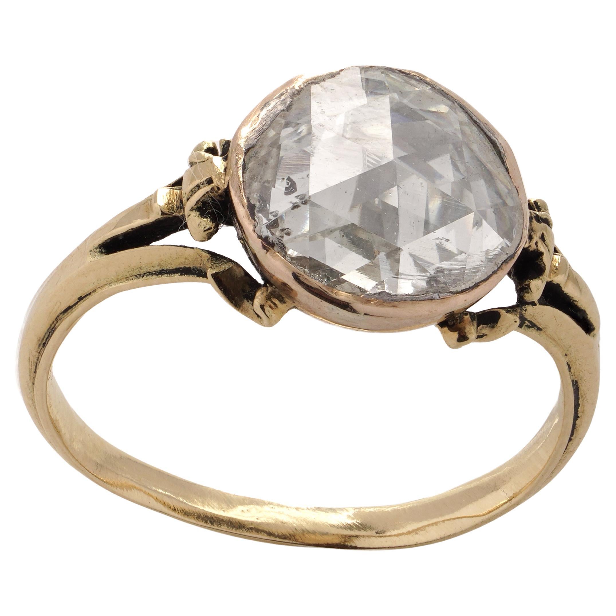 Georgian Extra Small 15Karat Yellow Gold 2.50 Carats Rose - Cut Diamond ...