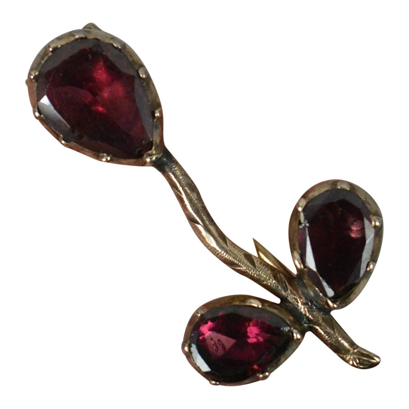 Georgian Garnet Brooch Pendant at 1stDibs