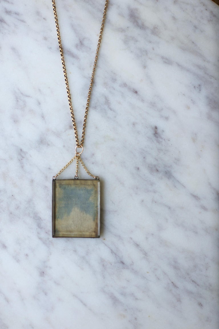 Georgian French Gold 'Verre Eglomisé' Shepherd Portrait Locket For Sale ...