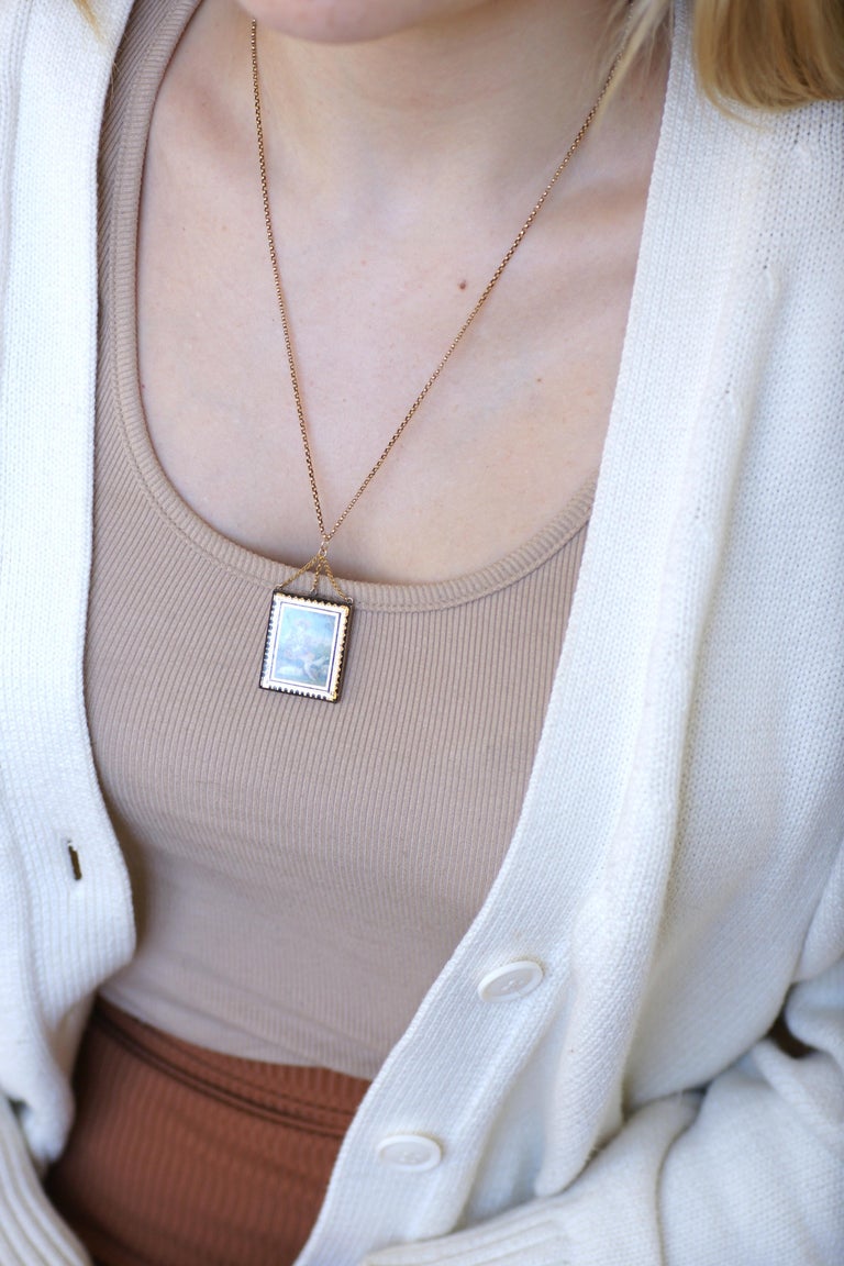 Georgian French Gold 'Verre Eglomisé' Shepherd Portrait Locket For Sale ...